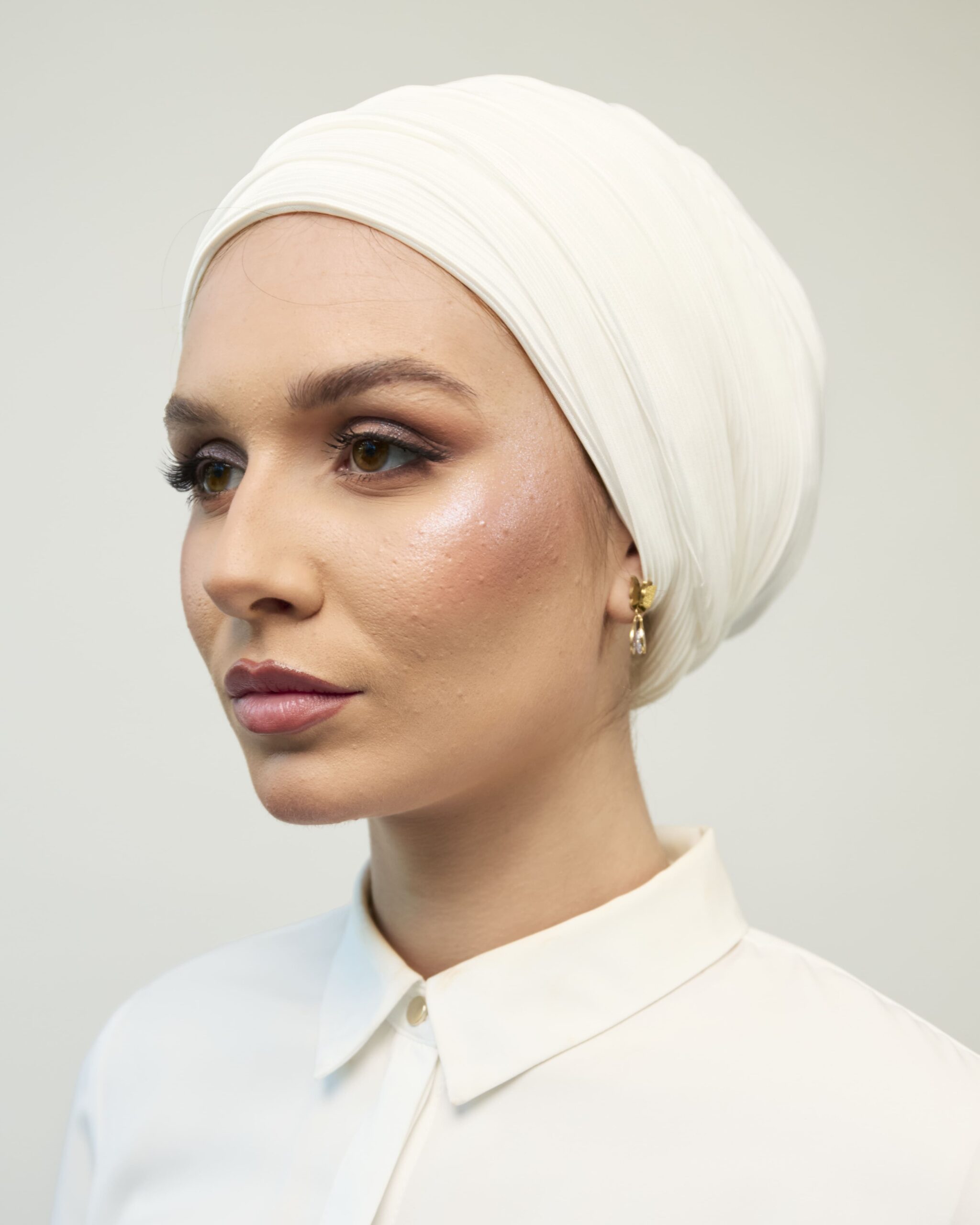 Cream – Pleated – Level Turbans